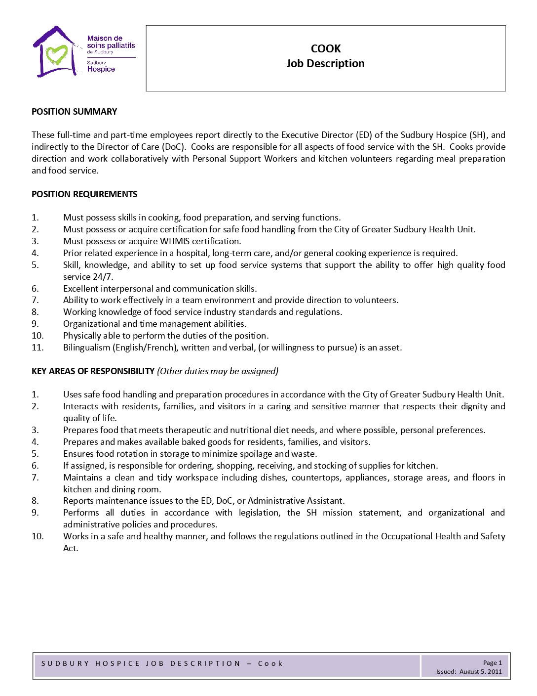 Employment Opportunities – Maison Sudbury Hospice